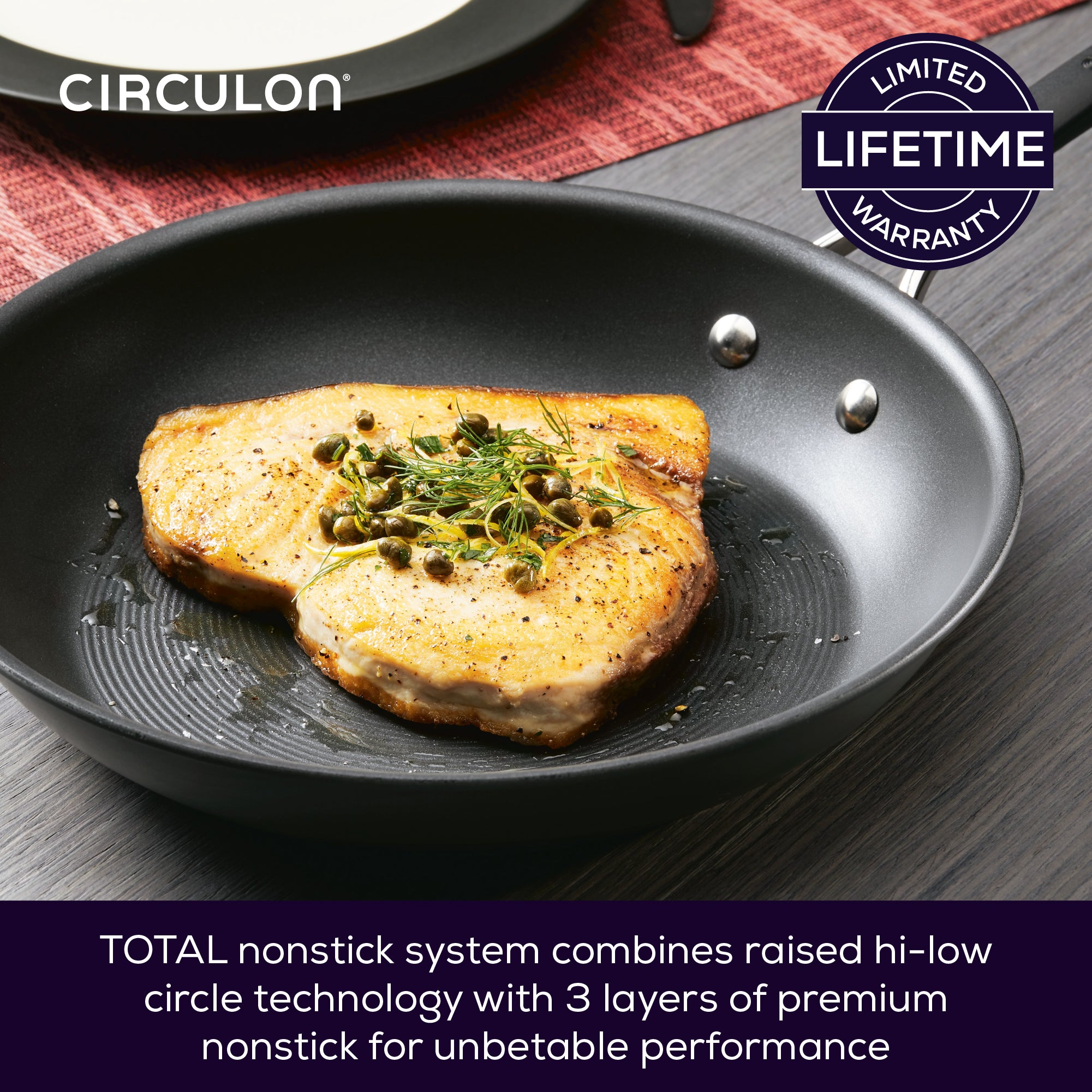 Momentum 26cm Wok Hard Anodized Stir Fry Pan Soft Grip Circulon