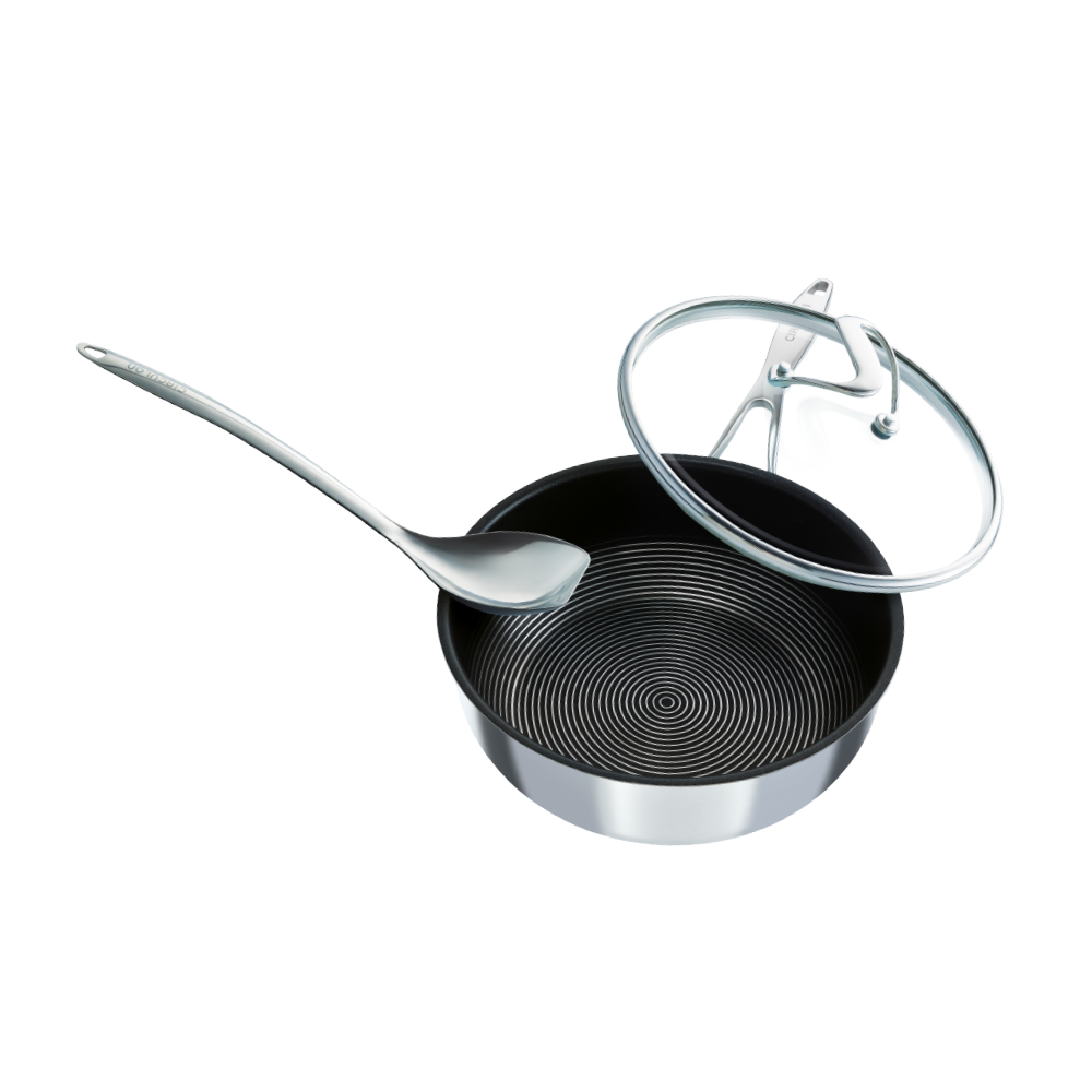 Hybrid Non-Stick Stainless Steel Chef Sauté Pan & Spoon - 24cm ...